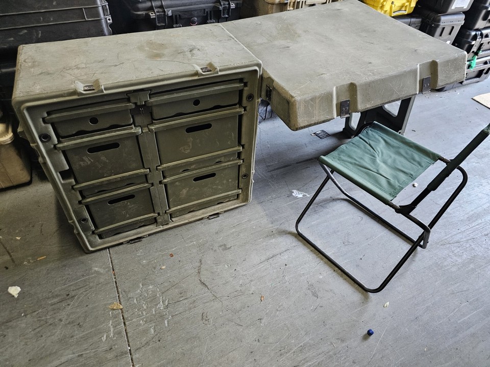 PELICAN HARDIGG PORTABLE MILITARY FIELD DESK USGI ARMY TABLE HMMWV | eBay