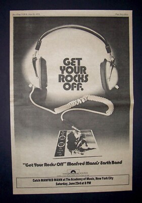 Manfred Mann Get Your Rocks Off Era Academy Of Music 1973 Poster Type ...
