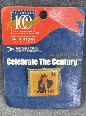 Vtg I want You Celebrate The Century Uncle Sam Collectible USPS Tack ...