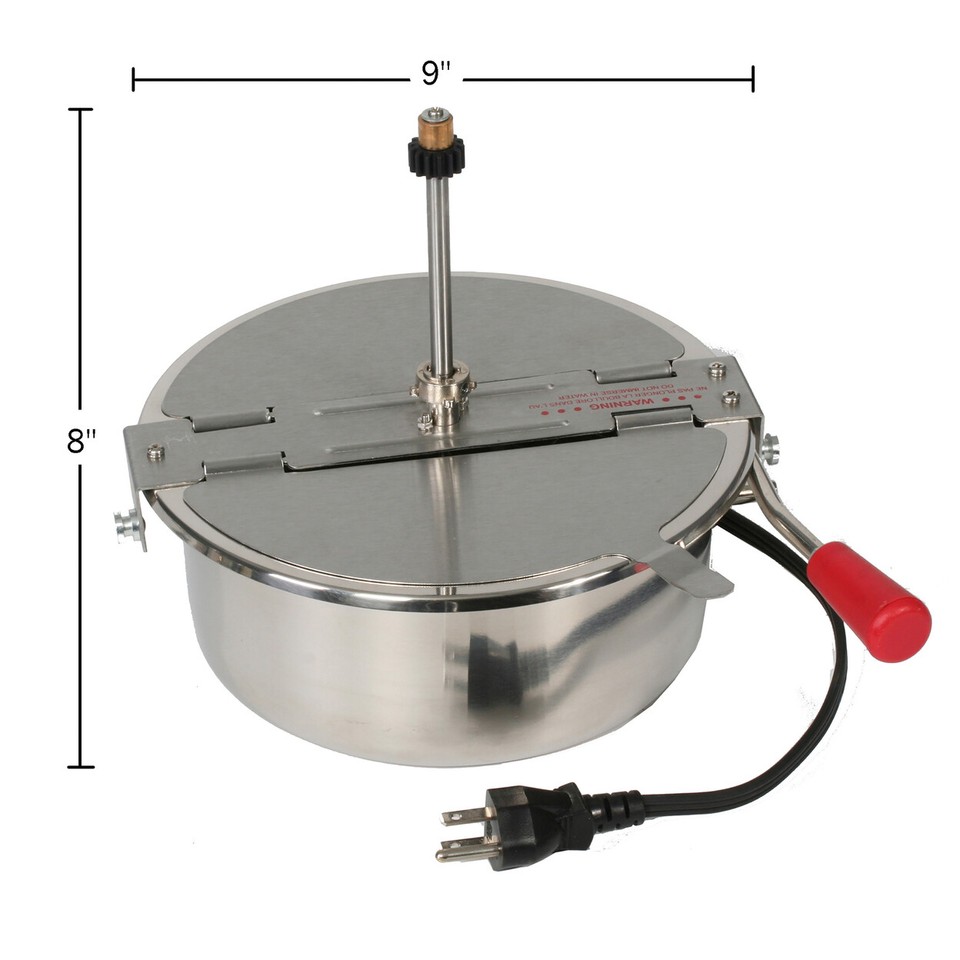Great Northern 8 Ounce Popcorn Kettle Replacement Stainless Steel 860W ...