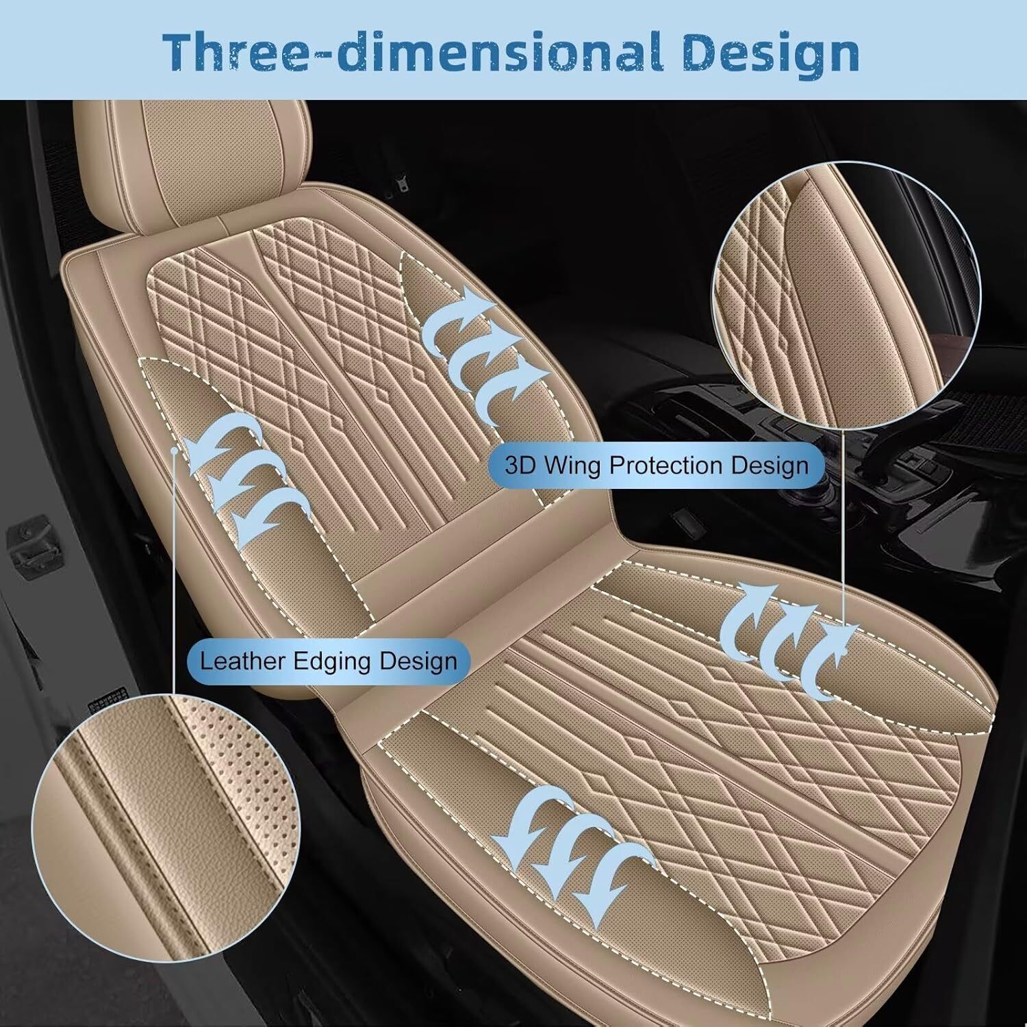 Faux Leather Car 5-Seat Cover For LINCOLN MKX 2008-2018 Full Set ...