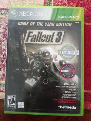 Fallout 3: Game of The Year Edition Xbox 360 Platinum Hits - 2 Disc Set ...