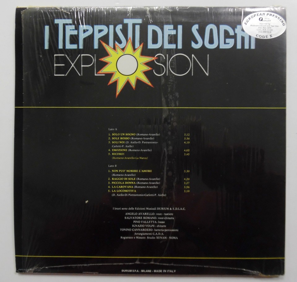 EXPLOSION I Teppisti Dei Sogni DURIUM records Italian LP press Near ...