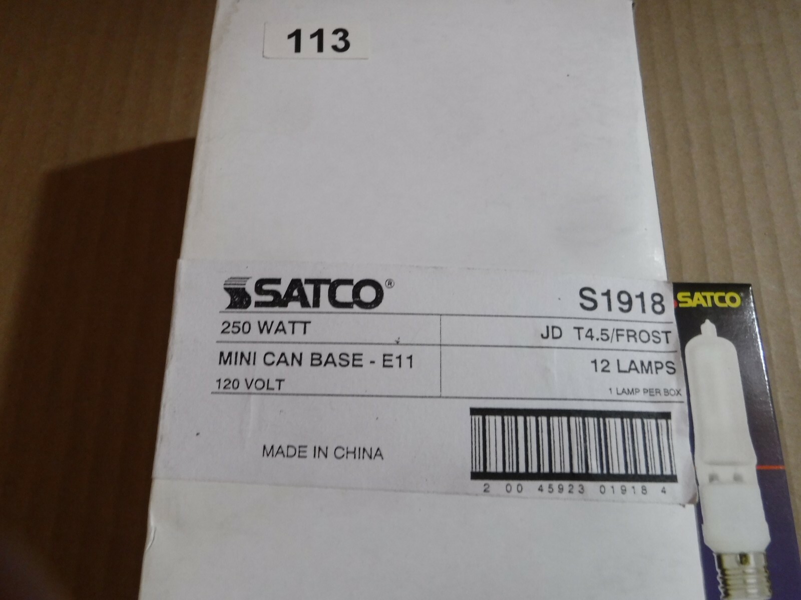 SATCO S1918 120V 250-WATT T4.5 E11 BASE LIGHT BULB FROSTED LOT OF 12 ...