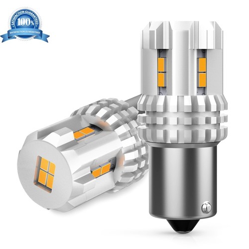 2PCS 1156 7506 BA15S P21W Amber LED Turn Signal Light Bulbs 2400LM ...