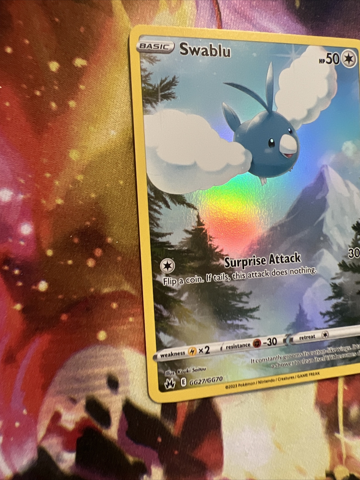 Pokémon TCG Swablu Crown Zenith: Galarian Gallery GG27/GG70 Holo Holo ...