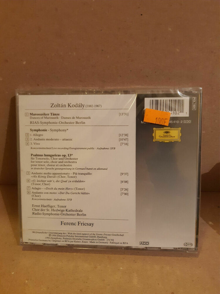 Zoltan Kodaly: Psalmus Hungaricus -ferenc Fricsay Portrait / CD New ...