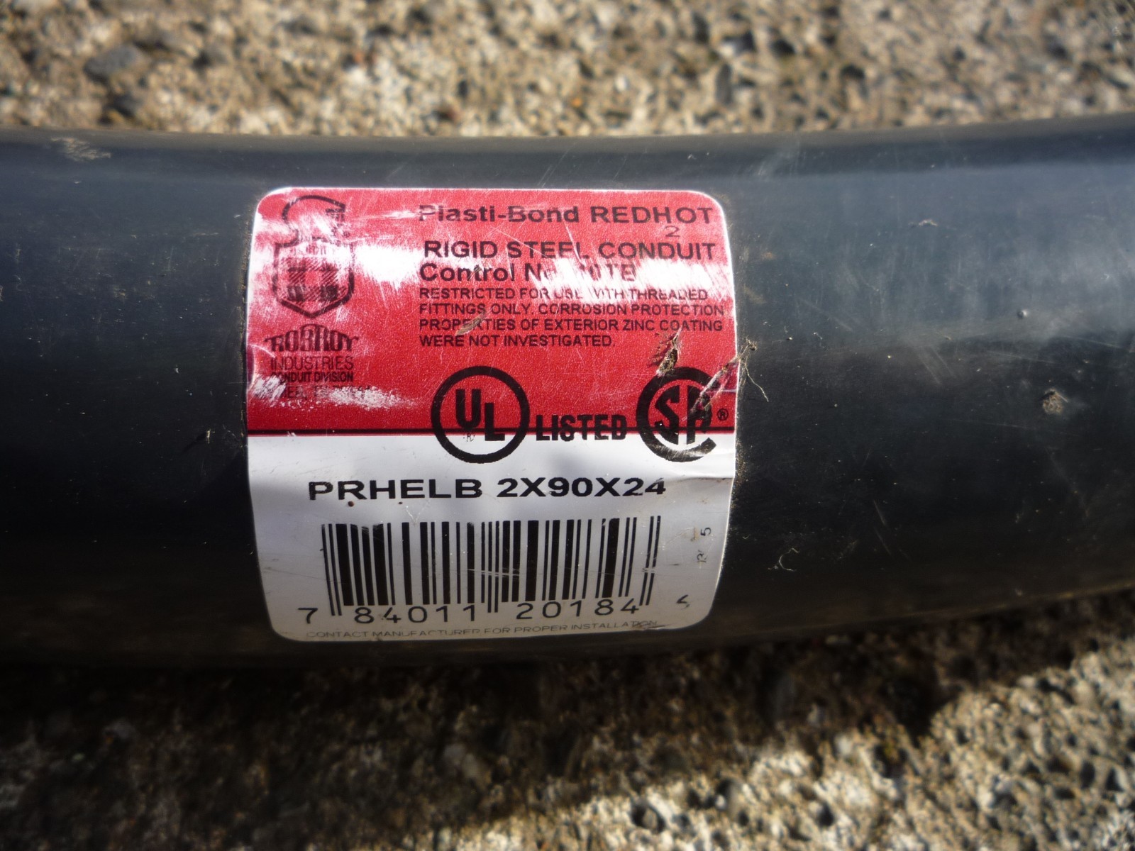 Plasti-Bond PVC Coated Rigid Steel Conduit PRHELB-2X90X24 Gray for sale ...