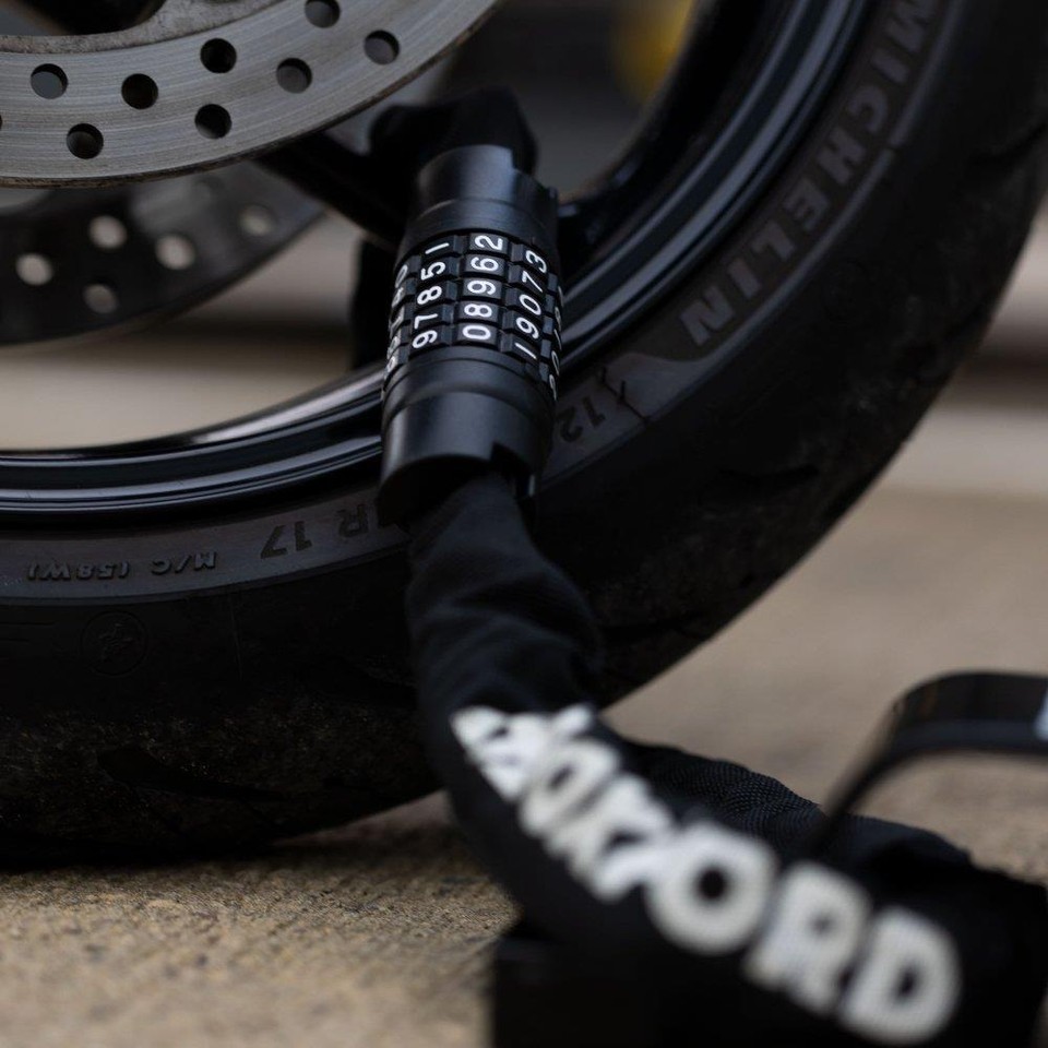Oxford Combi Motorcycle Chain 8 & Lock Steel Scooter Bicycle Bike 0.9M ...
