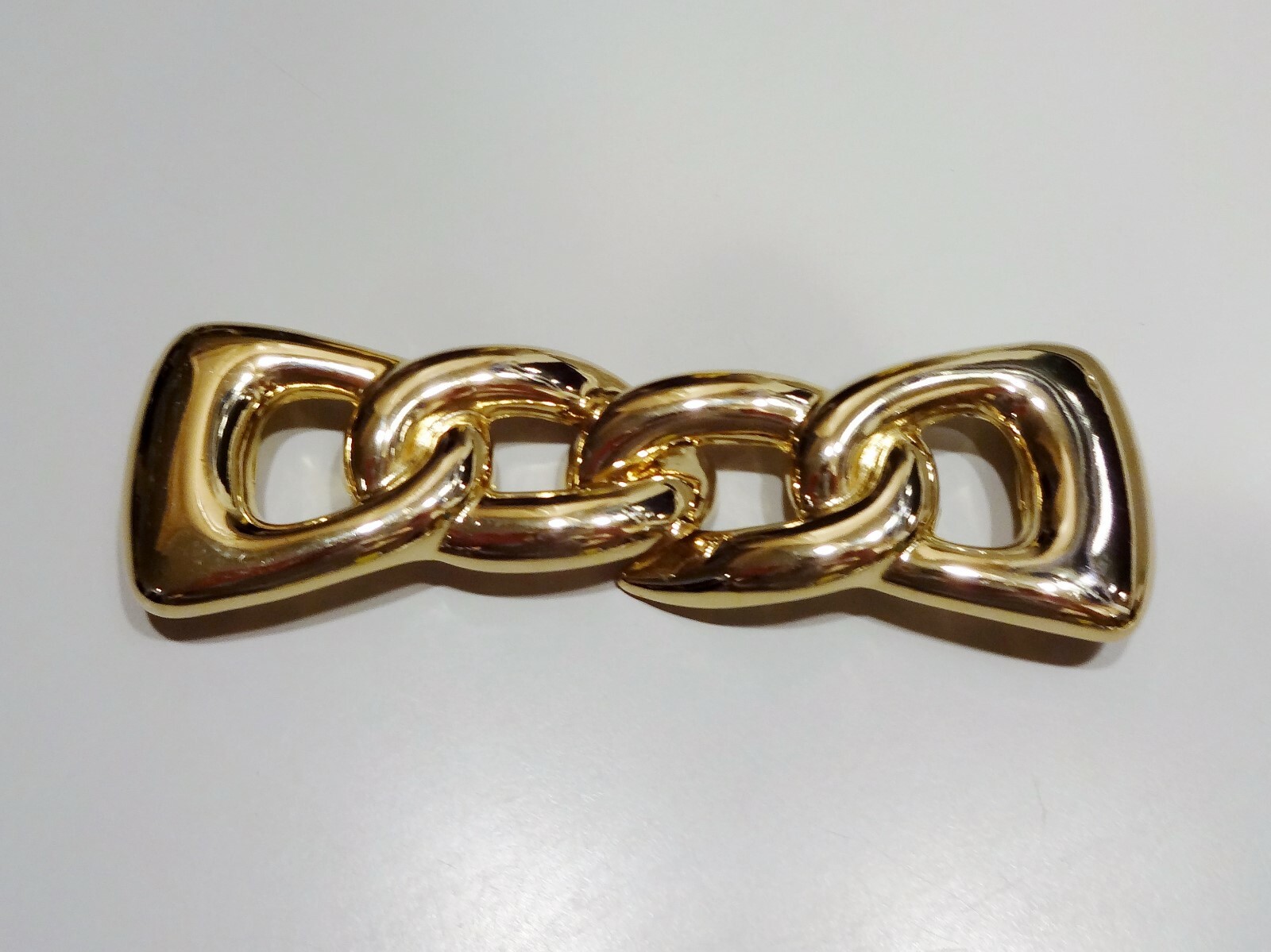 Vtg Heavy GOLD TONE INTERLOCKING CHAIN BELT BUCKLE Ch… - Gem