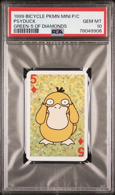 1999 Pokemon Psyduck Mini Playing Card Poker Bicycle PSA 10 Gem Mint | eBay
