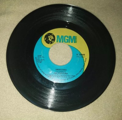 45 RPM 7" Record Jim Stafford Spiders & Snakes & Undecided 1973 MGM K ...