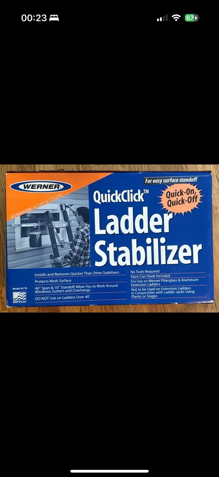 Werner AC78 Quickclick Aluminum Ladder Stabilizer for sale online | eBay