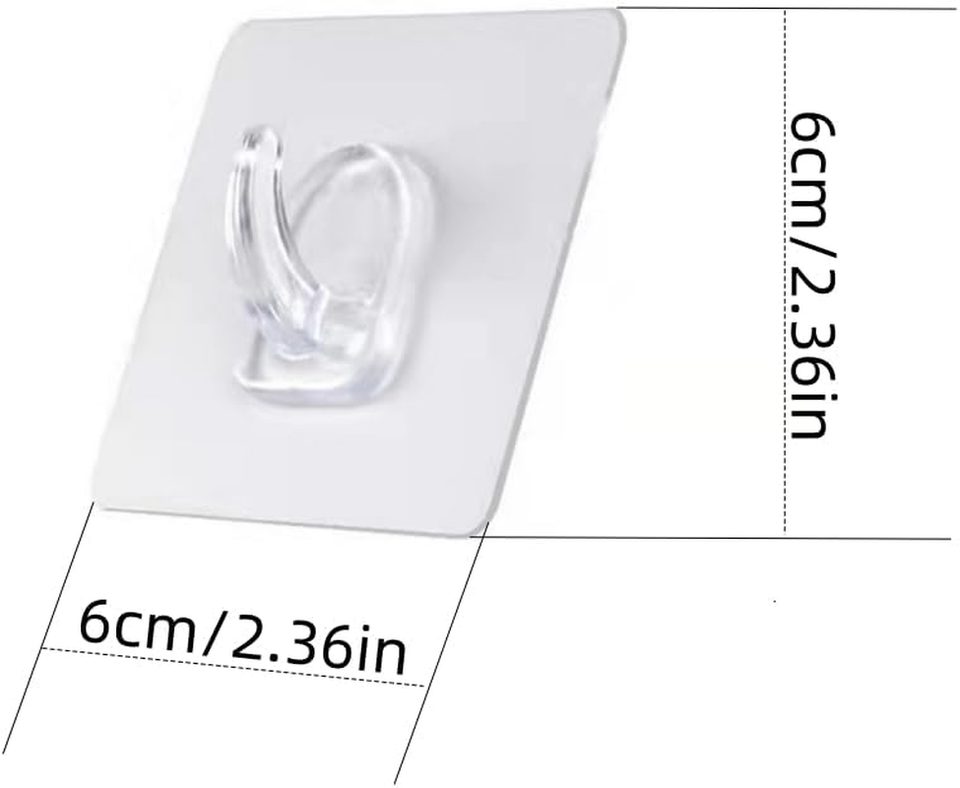 Clear Wall Hooks,50 Pack All-Purpose Large Adhesive Hooks for Hanging ...