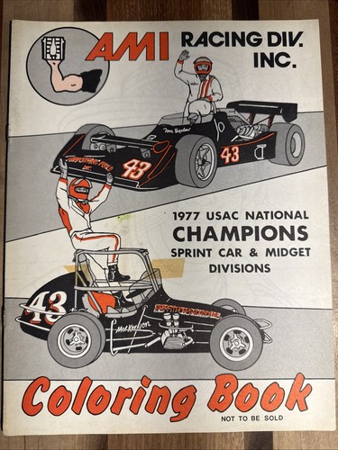 1977 Ami Racing Usac Coloring Book Featuring Mel Kenyon And Tom