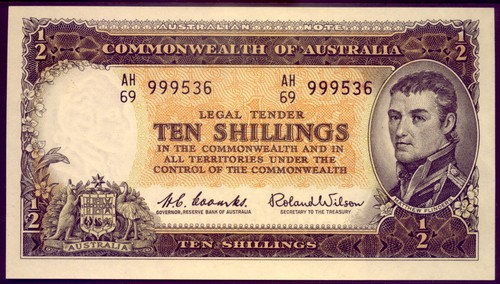 10 SHILLING NOTE - LAST PREFIX AH/69 UNC NO RESERVE | eBay Australia