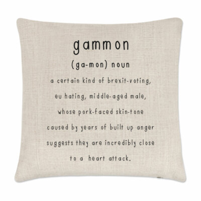 Gammon Definition Brexit Cushion Cover Pillow Funny Joke Britain Europe ...