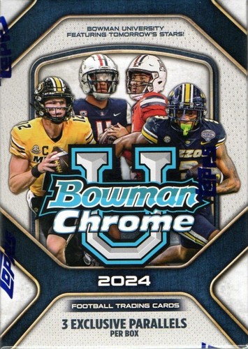 2024 Topps Bowman Chrome University Football Trading Cards Blaster Box ...
