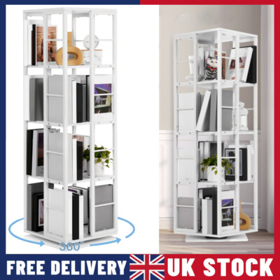 Rotating Bookshelf Castle Rack Display Floor Standing Bookcase Toys ...