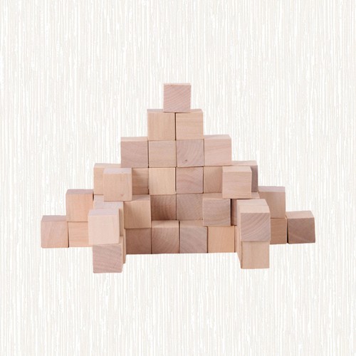 Cubes D'artisanat Blocs Carrés Bois Carré Cubes Naturel Bois Blocs | eBay
