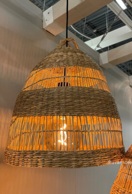 IKEA TORARED Pendant lamp shade, seagrass/outdoor handmade 14" BRAND ...