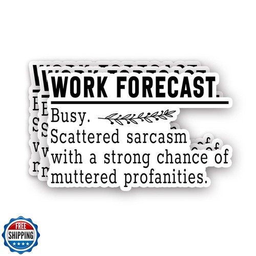 (3Pcs) Work Forecast Busy Scattered Sarcasm Sticker Funny Sarcastic ...
