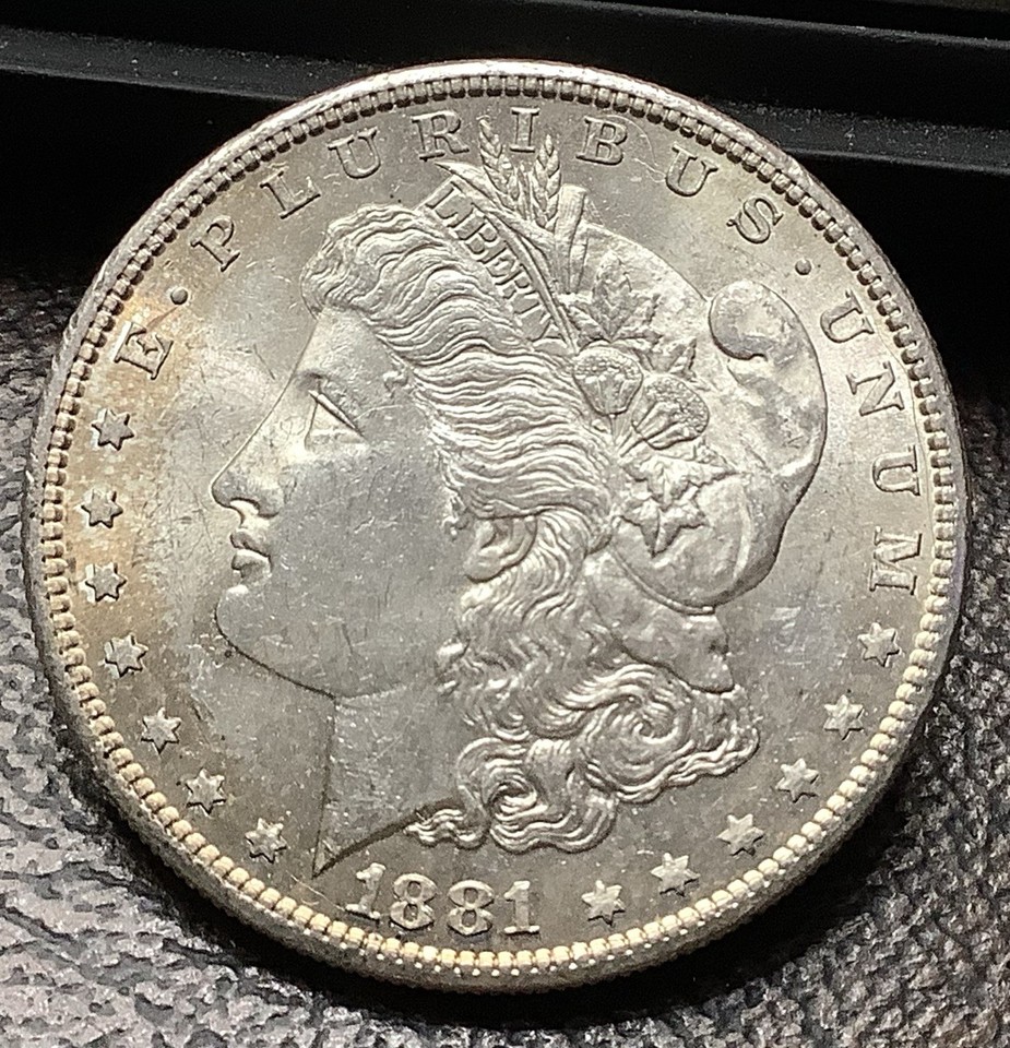 1881-S Morgan Silver Dollar Toned Choice BU Unc 006 Melt Val=$53.90w ...