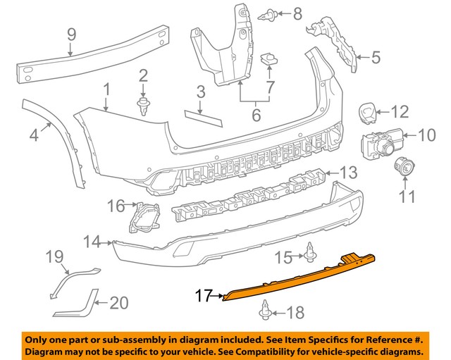 TOYOTA OEM 14-18 Highlander Rear Bumper-Extension Panel 521510E040 | eBay