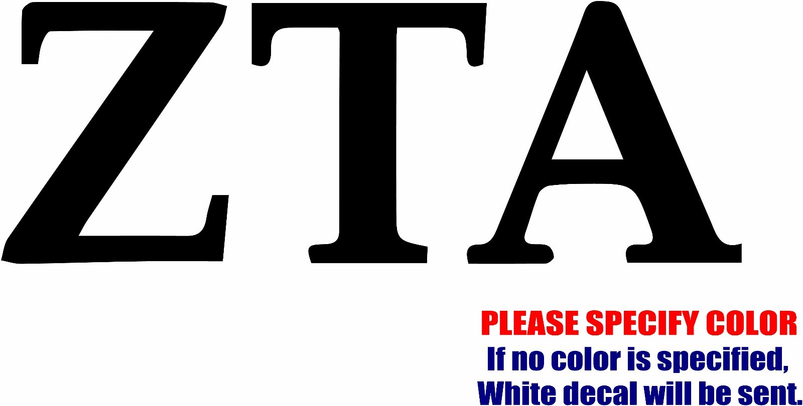 ZETA TAU ALPHA SORORITY Decal Sticker JDM Vinyl Car Window Bumper Truck ...