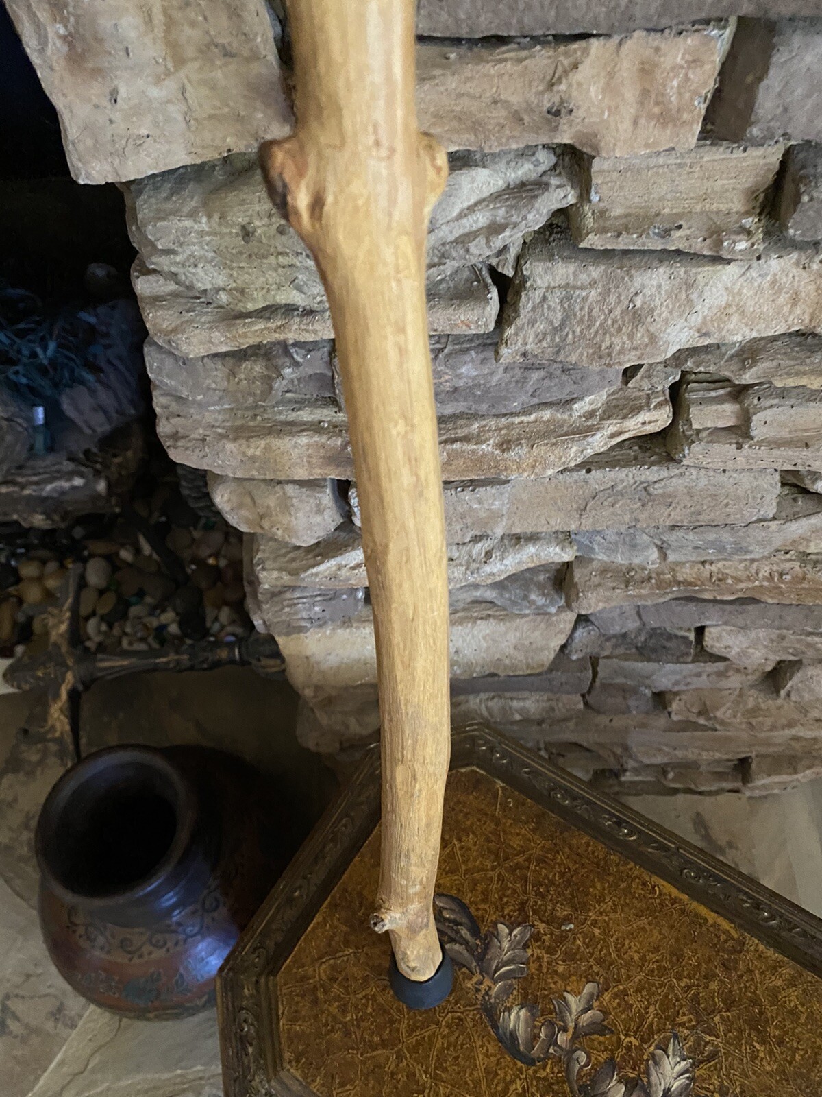 antique primitive walking stick - Gem