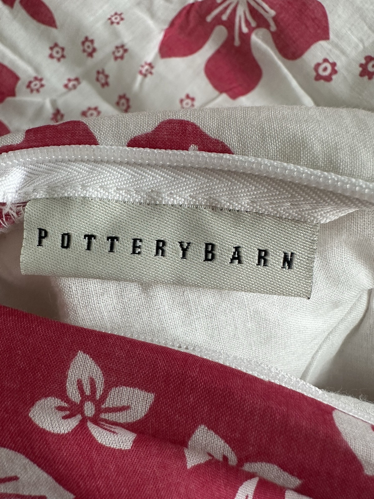 Pottery Barn DAHLIA VOILE Floral EURO Pillow SHAM Pink Fuchsia White ...