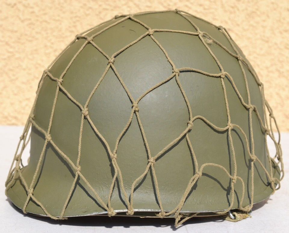WW2 VINTAGE US M-1 HELMET COVER 2" SQUARE CAMOUFLAGE NET ORIGINAL WWII ...
