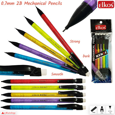MECHANICAL PENCILS 0.7mm Lead Rubber Tipped Propelling Pencil School ...