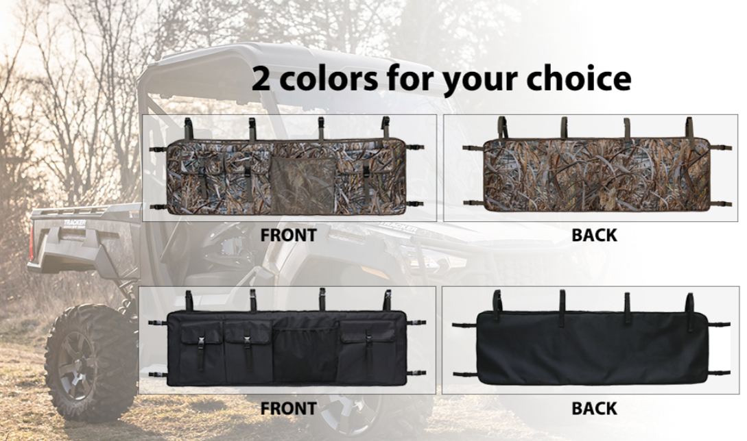 UTV Double Gun Bag Rack Rifle Carrier Case Rear Roll Cage Storage ...