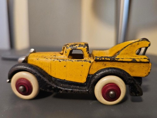 Vintage Hudson Hubley Terraplane Yellow 4" Cast Iron Toy Tow Truck | eBay