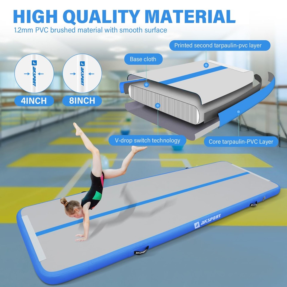 Air Mat Tumble Track 10ft 13ft 16ft 20ft Gymnastics Tumbling Mat ...
