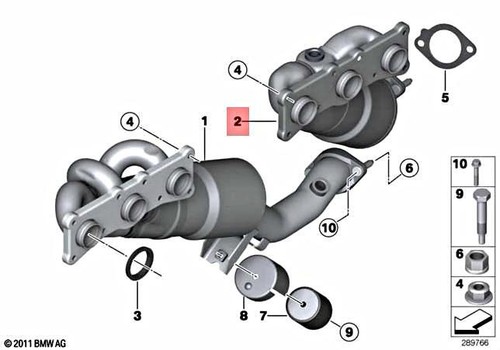 Genuine BMW E90 E91 E92 E93 Exch. Exhaust Manifold With Catalyst ...