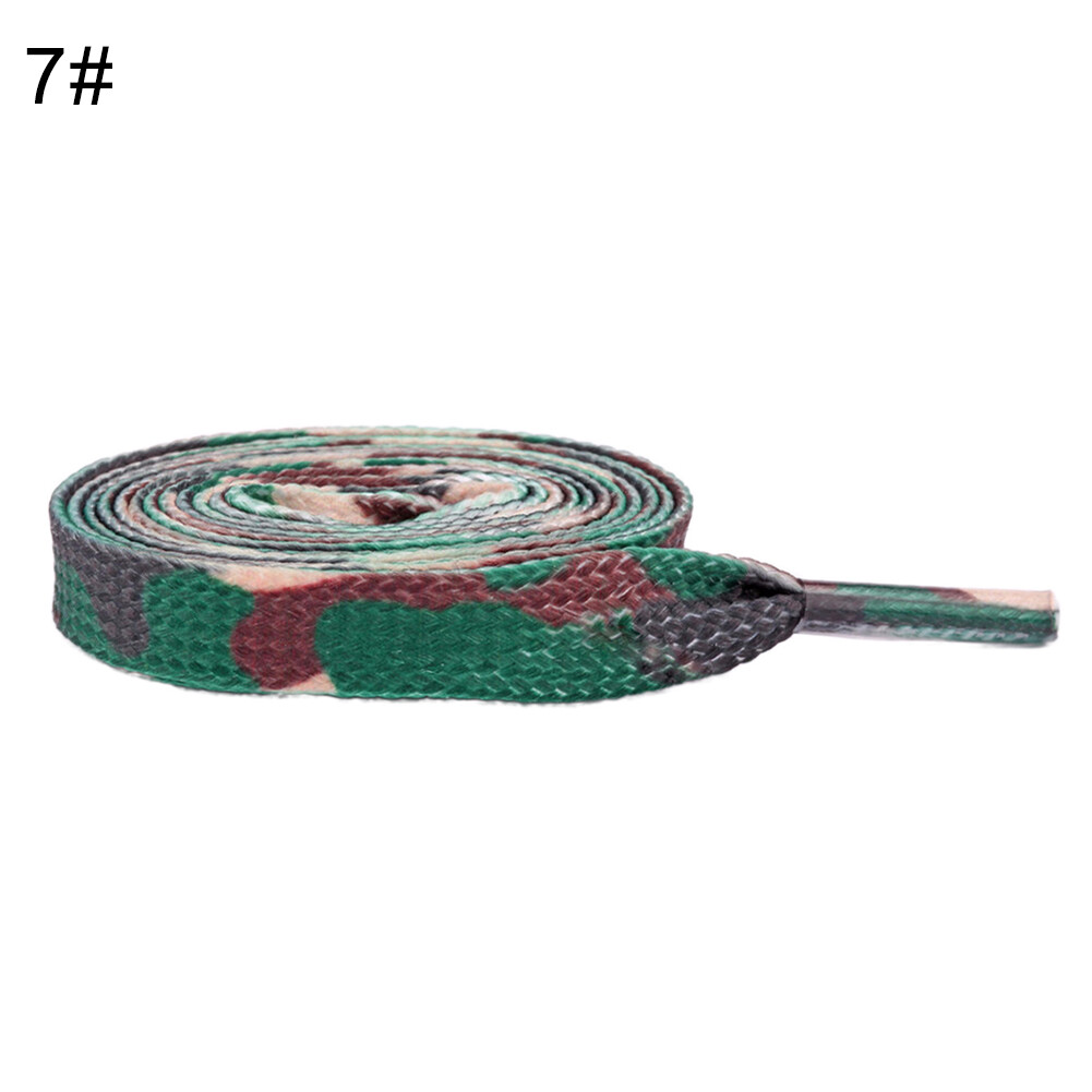 50/80/100/120cm Camouflage Stripe Colorful Sneaker Shoelaces Flat Shoe ...