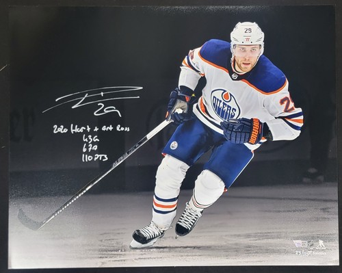 Leon Draisaitl Signed Autographed 16x20 photo Edmonton Oilers ART ROSS ...
