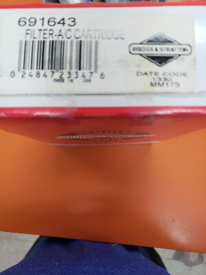 Briggs and Stratton OEM AC Cartridge Filter 691643,496077,102-230,30 ...