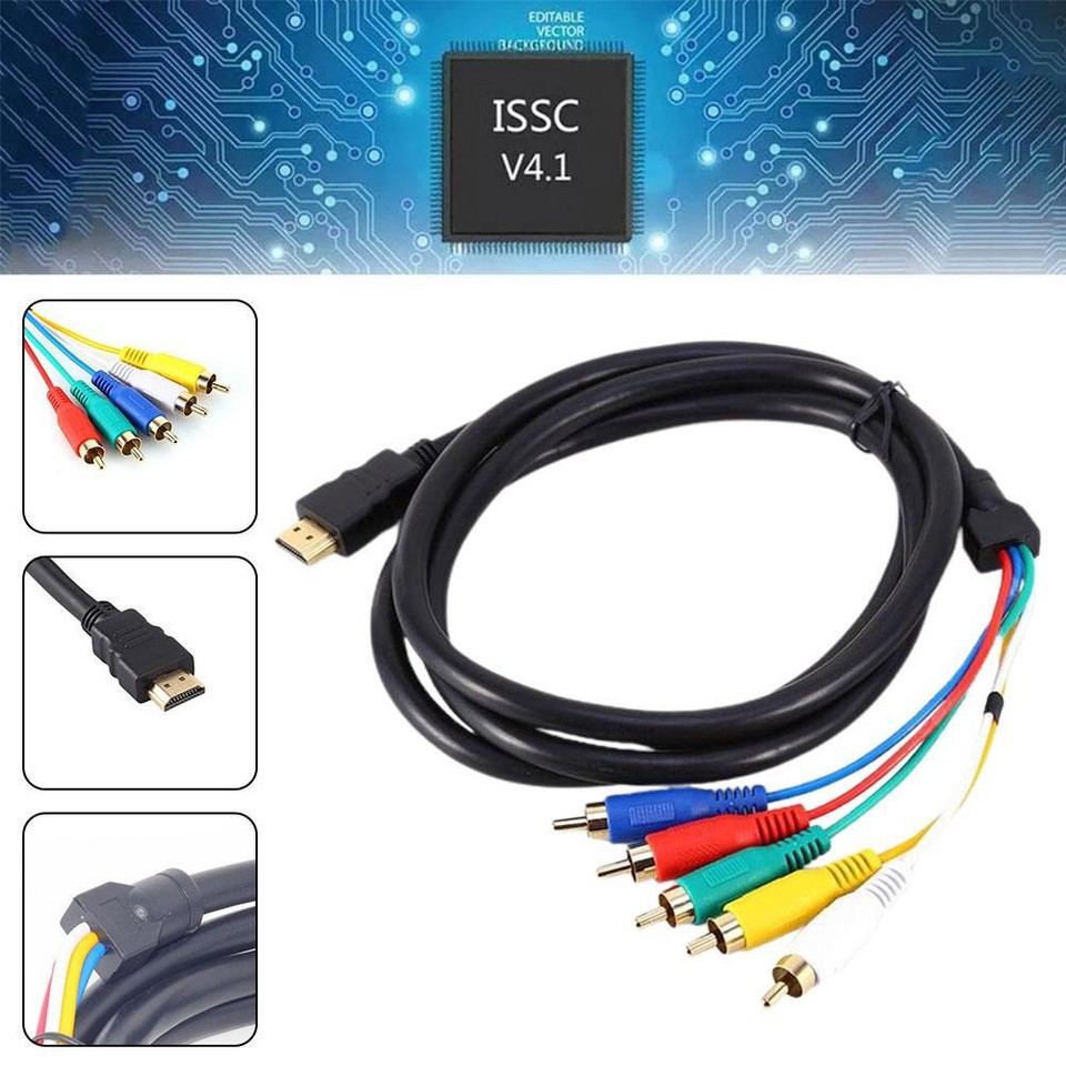 HDMI-compatible Male to 5-RCA RGB Audio Video AV Component Convert ...