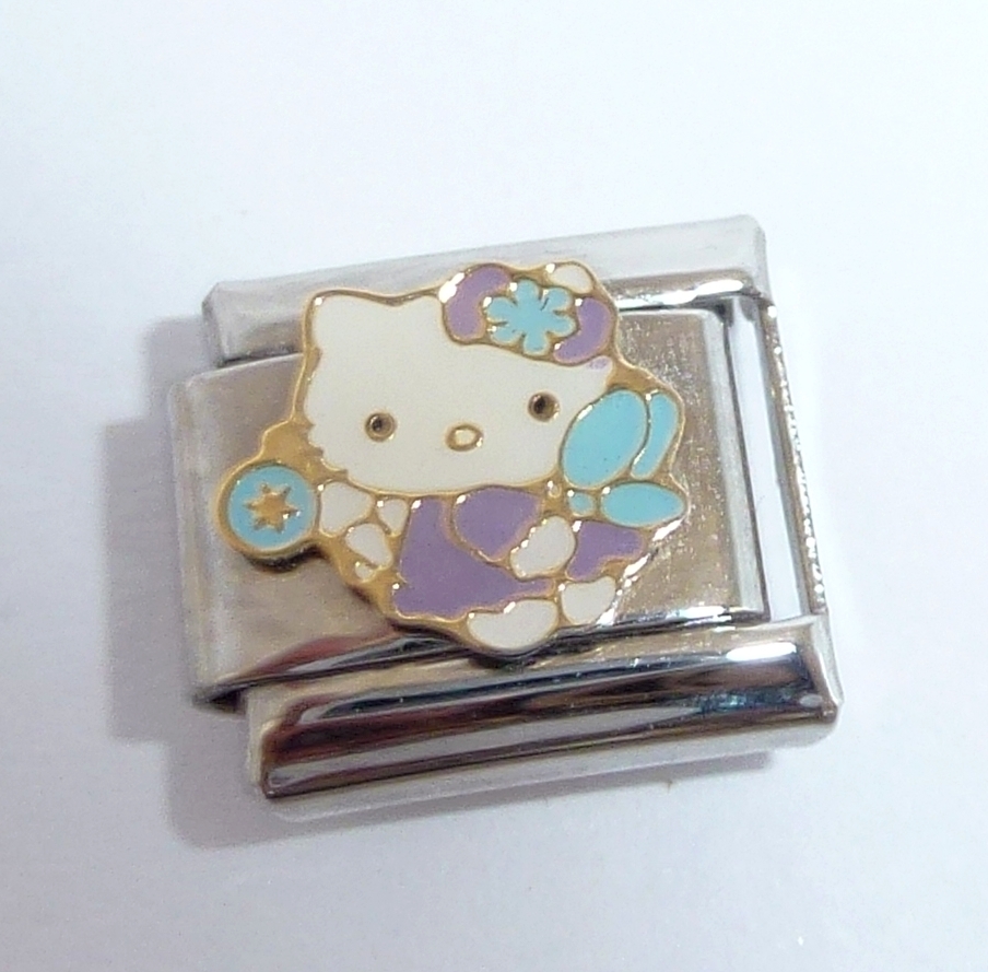 HELLO KITTY 9mm Italian Charm CAT with bow * fits classic starter ...