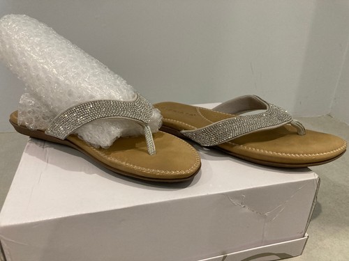 Cipriata Alcee Sandals UK 7 AU 9 Extra Wide EEE Silver Crystal ...