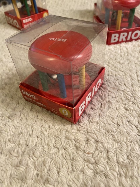 Vintage 1990 BRIO Baby 6 MO Wood Toddler Toy Bell Rattle 30052 Sweden ...