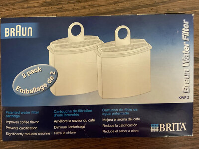 2 Pack Brita Braun Pure Aqua Water Coffee Filter Cartridge KFT16 Type ...