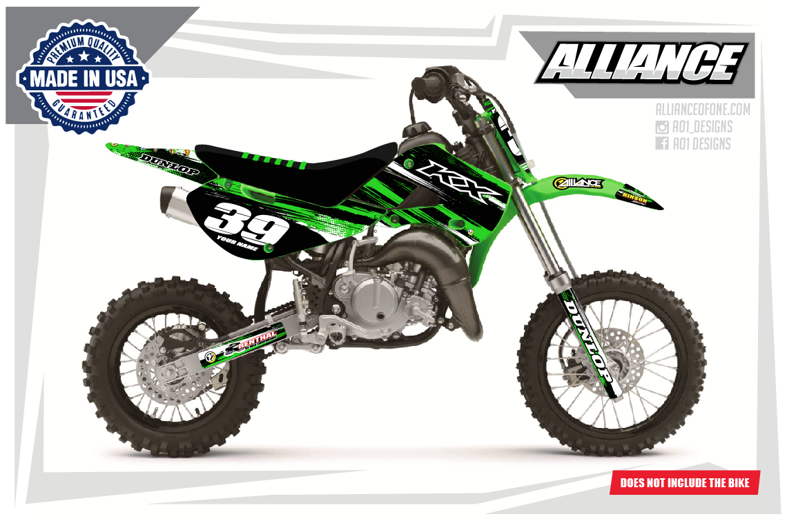 02-22 KX 65 GRAPHICS KIT KAWASAKI KX65 DIRT BIKE MOTOCROSS DECALS SPLAT ...