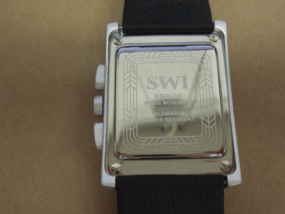 VINTAGE SWI SWISS WATCH INTERNATIONAL EBIKON DATE CHRONOGRAPH W/ BOX | eBay