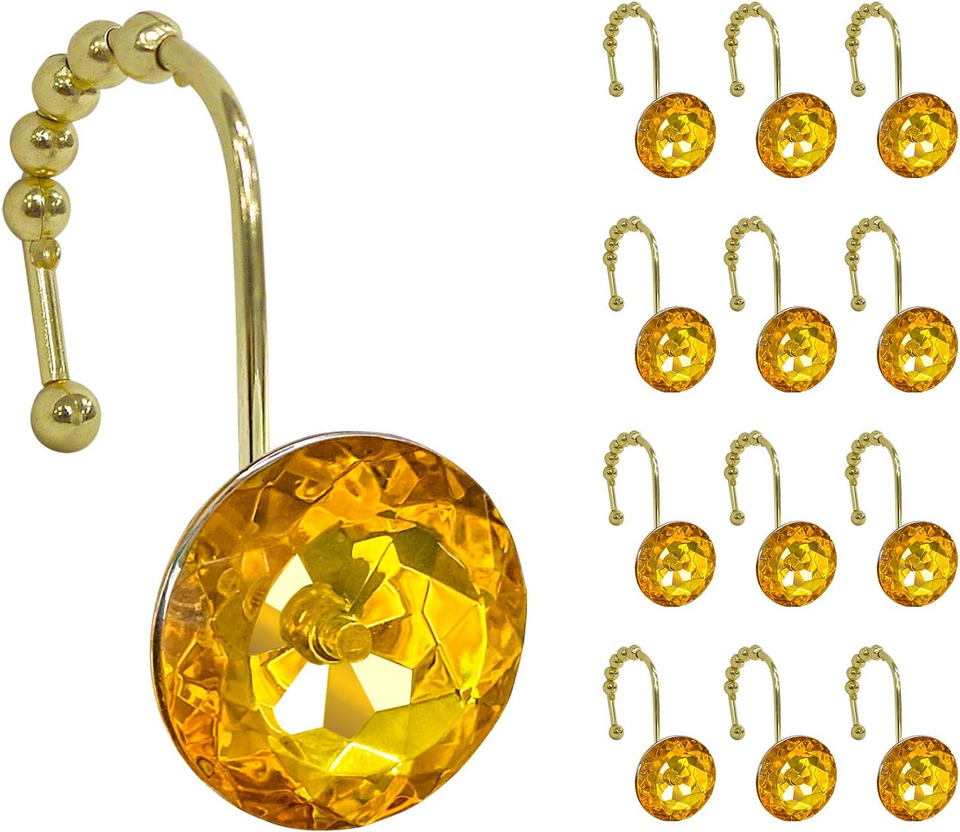 Luxury Design Round Yellow Diamond Crystal Gem Bling with Glide Balls ...