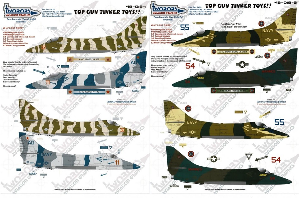 1/48 TWO BOBS Decals 48-018; TOP GUN TINKER TOYS A-4 SKYHAWK | eBay