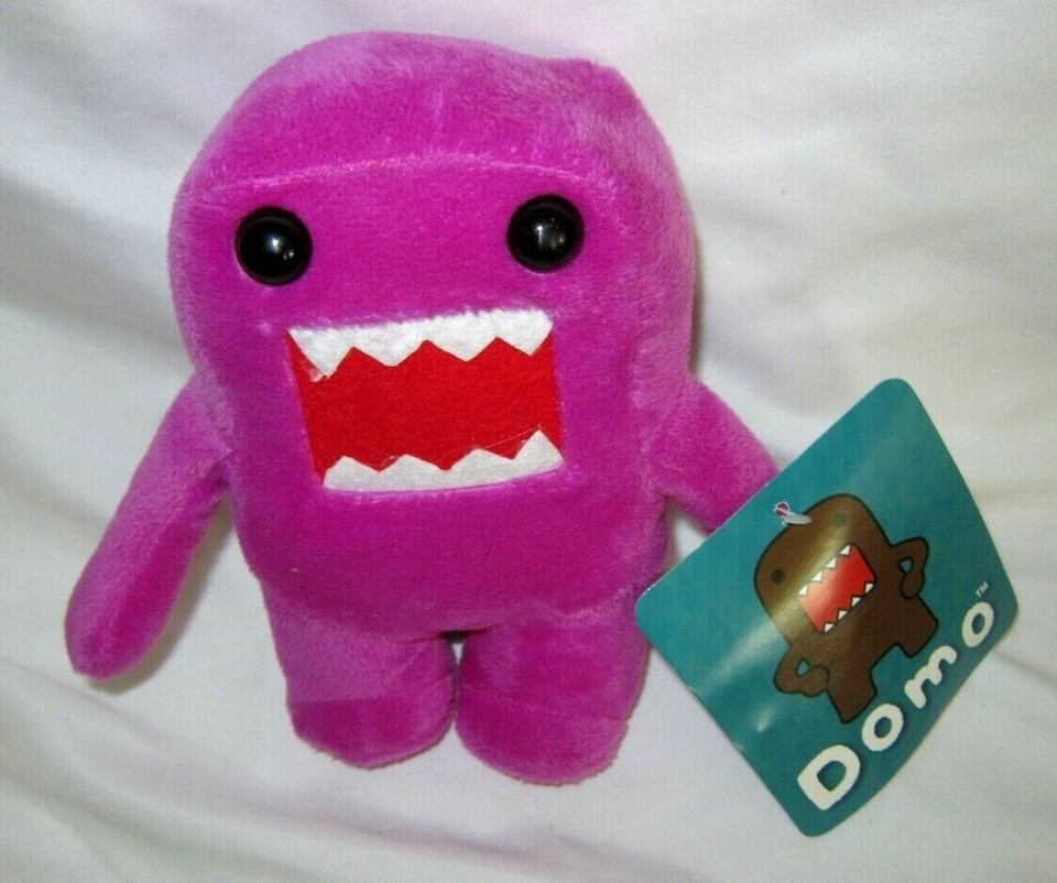 5 Piece Domo-Kun 6" Soft Blue,Yellow,Lime Green,Purple,and Brown Plush ...
